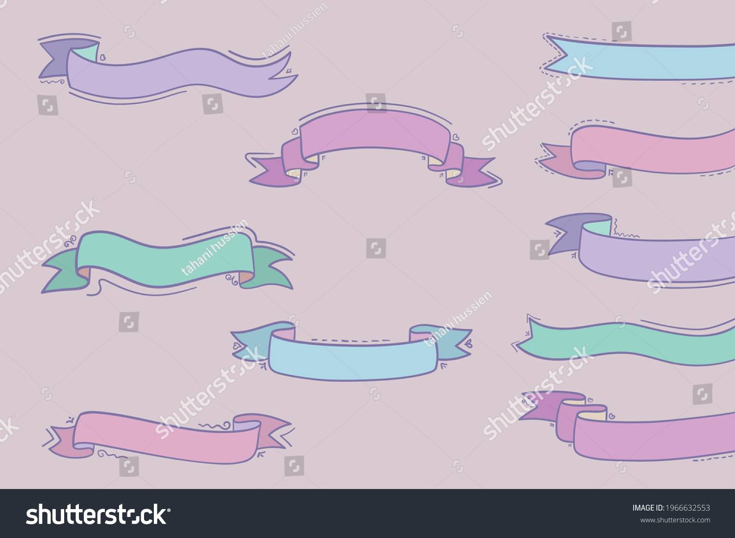 Different Pastel Colored Ribbons Free Vector Stock Vector (Royalty Free ...