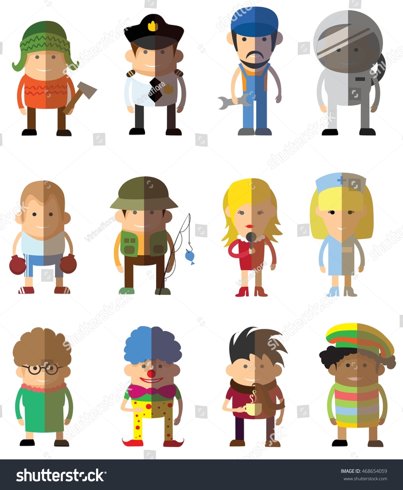 Different People Professions Characters Set Flat Stock Vector (Royalty ... Different People Professions Characters Set Flat Stock Vector (Royalty ...