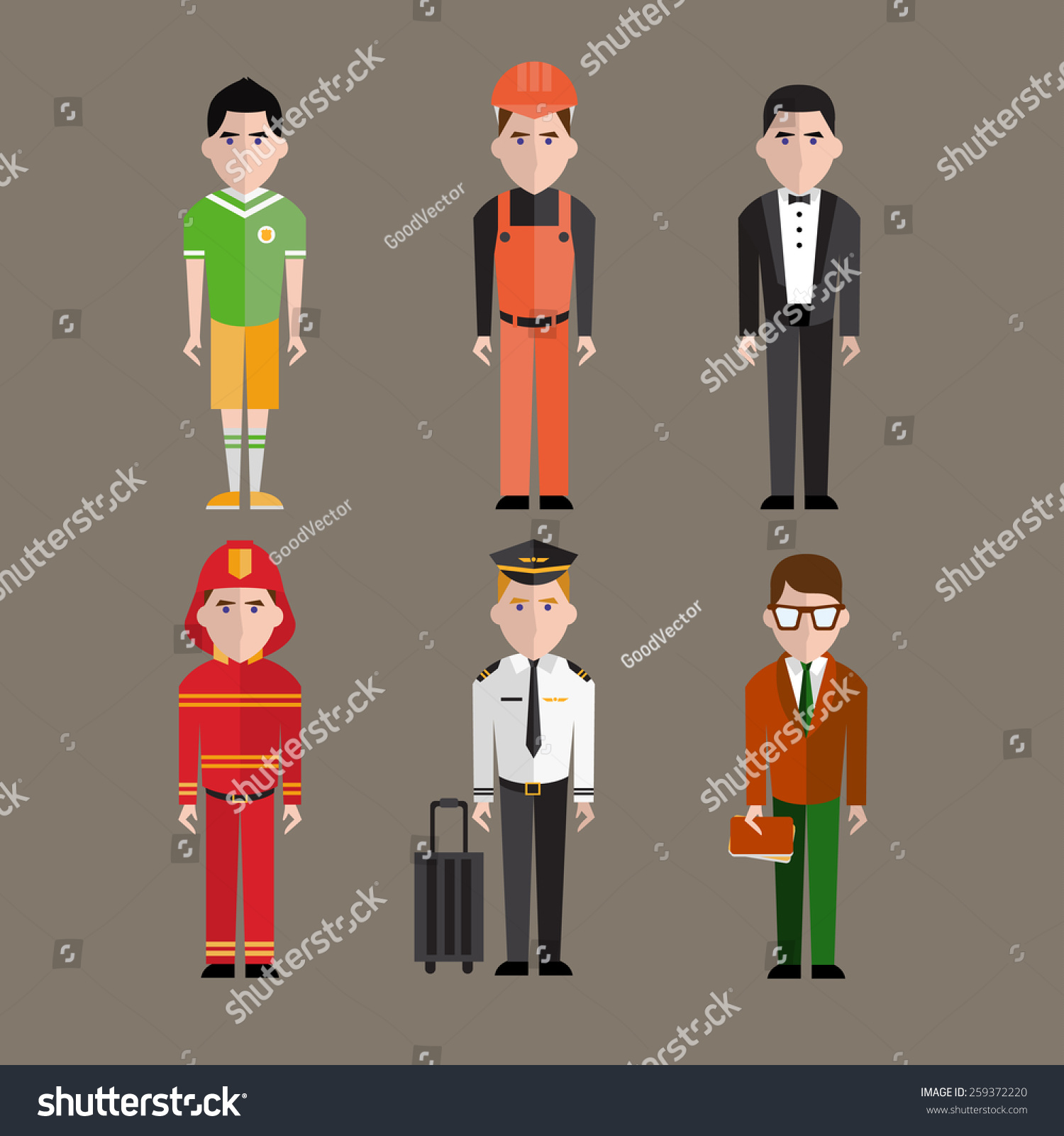 Different People Professions Characters Set Vector Stock Vector ... Different People Professions Characters Set Vector Stock Vector ...