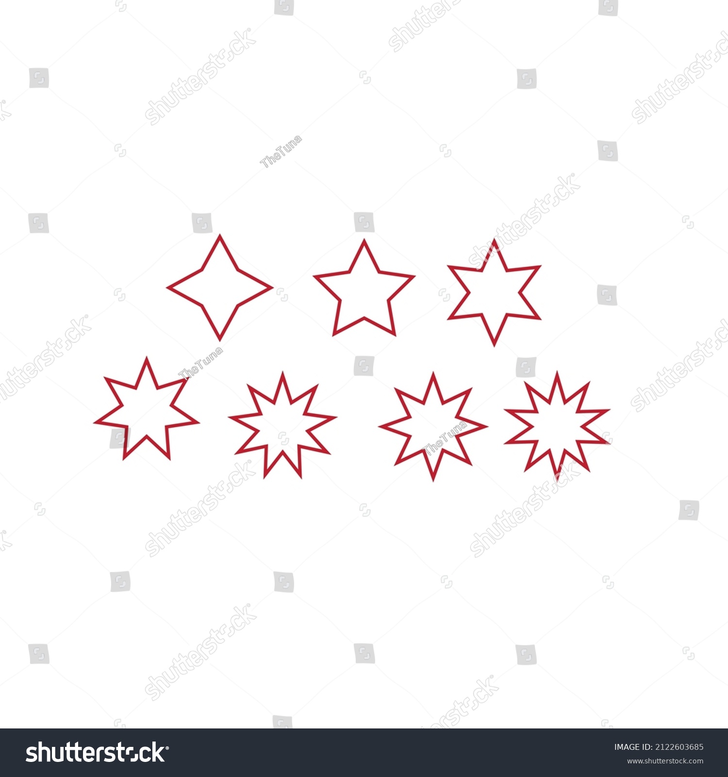 Different Polygons Stars Vector Illustration Stock Vector (Royalty Free ...