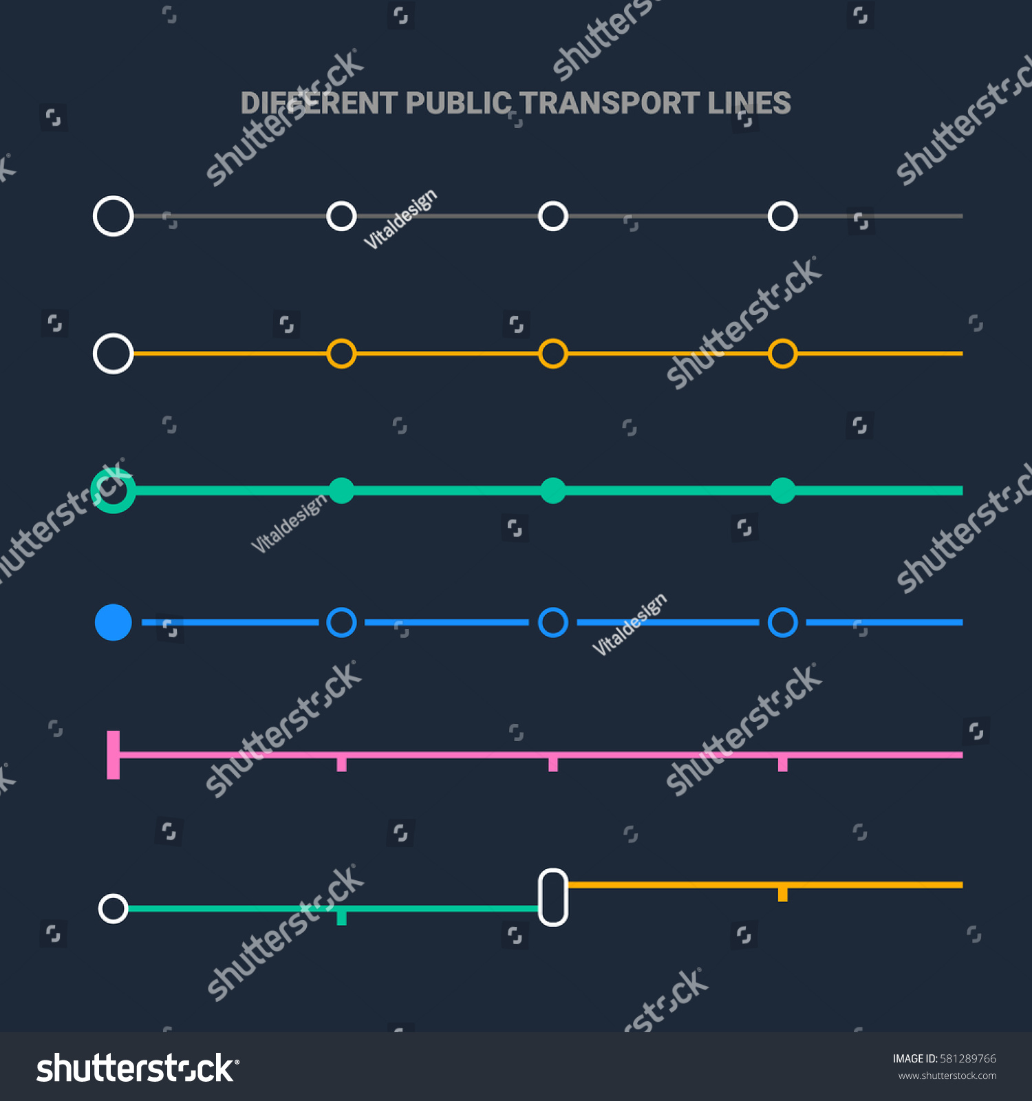 Different Public Transport Lines Stock Vector (Royalty Free) 581289766