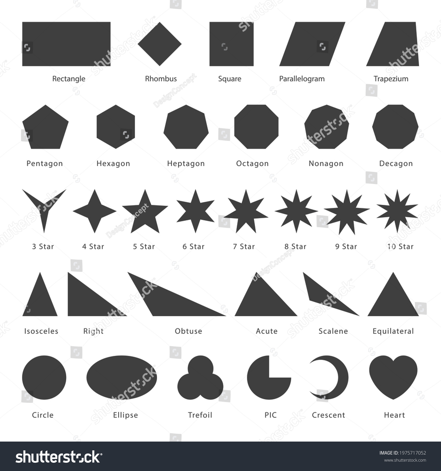 Different Quality Geometric Formal Shape Icon Stock Vector (Royalty Free) 1975717052 | Shutterstock