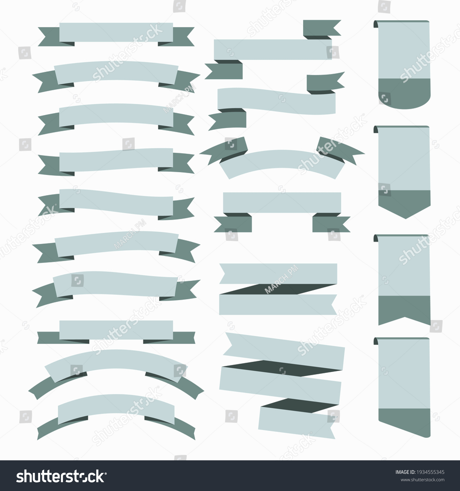 Different Ribbon Flat Banners Set Stock Vector (Royalty Free) 1934555345