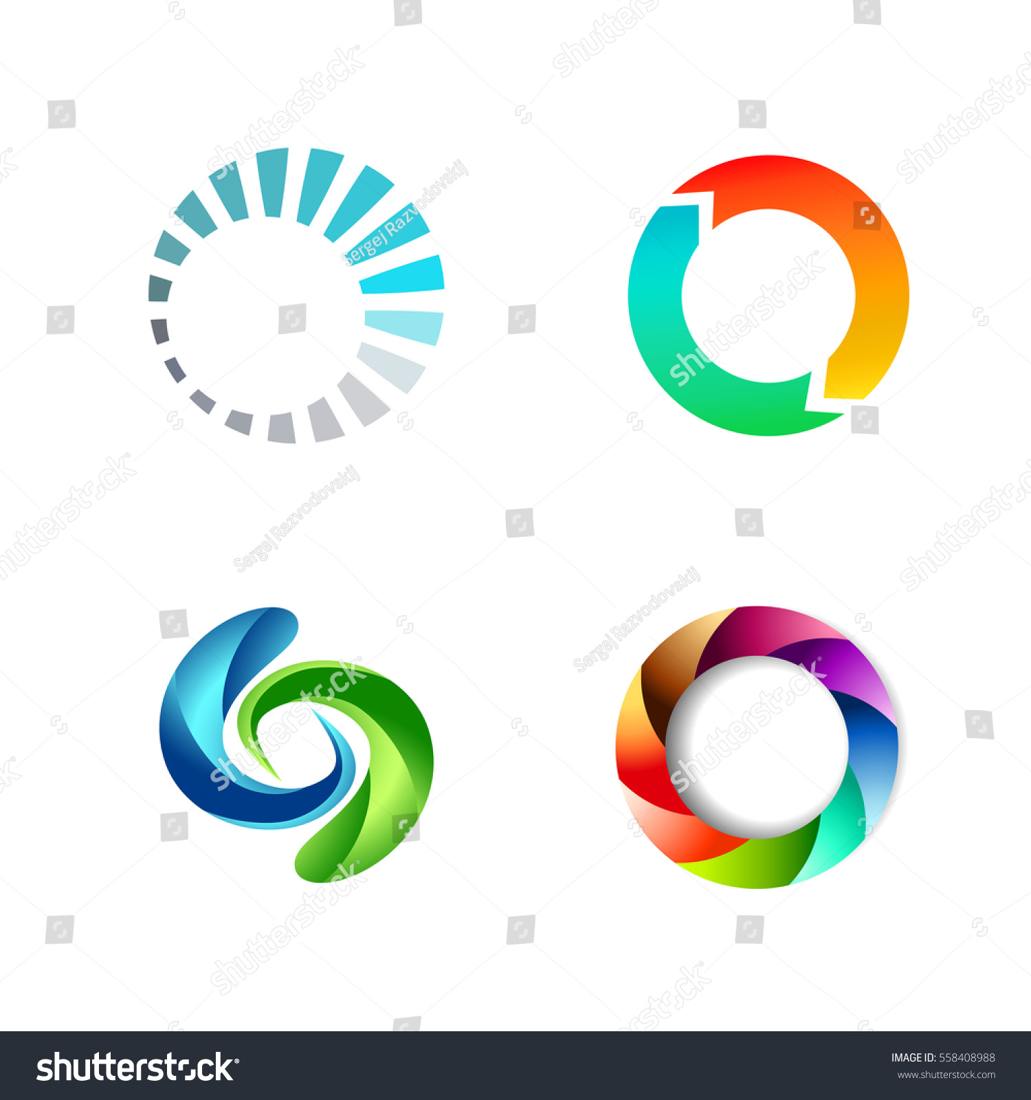Different Round Circle Sign Logo Collection: Stock-Vektorgrafik ...