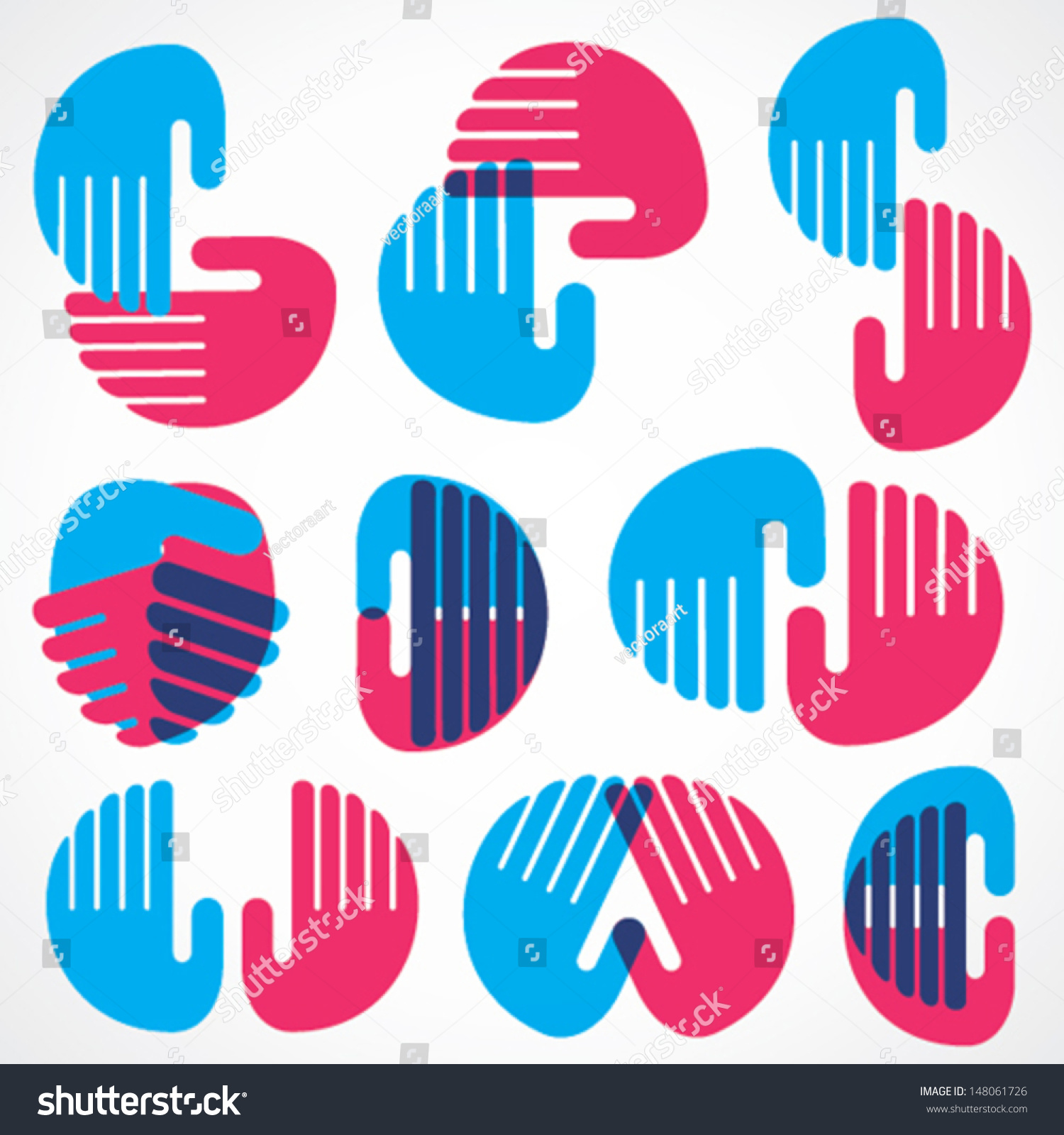 Different Shape Design Hand Stock Vector Stock Vector (Royalty Free ...
