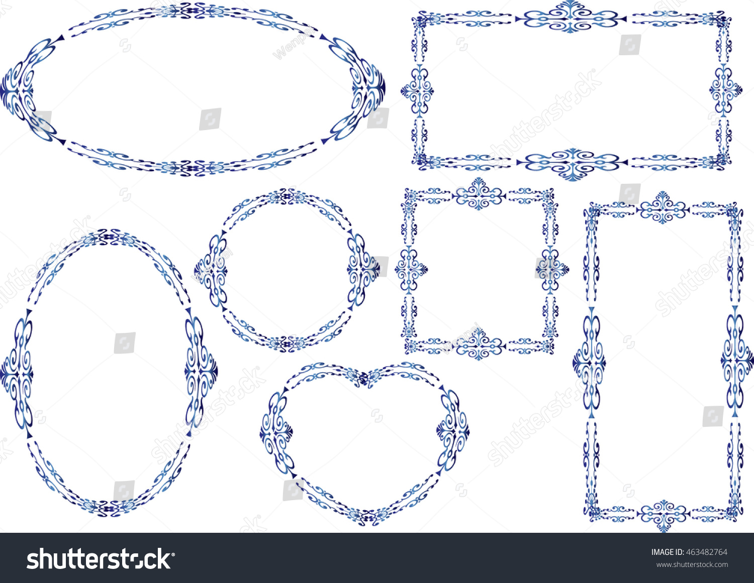 Different Shapes Frame Design Stock Vector (Royalty Free) 463482764