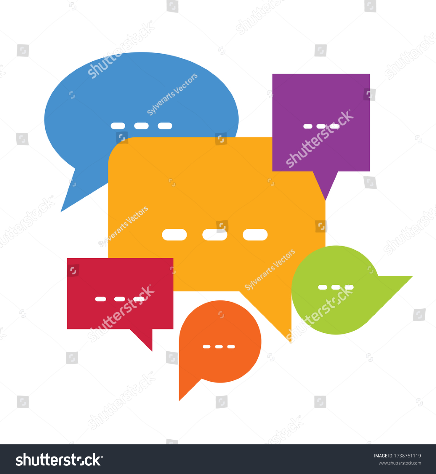 Different Speech Bubbles Composition Vector Flat Stock Vector (Royalty ...