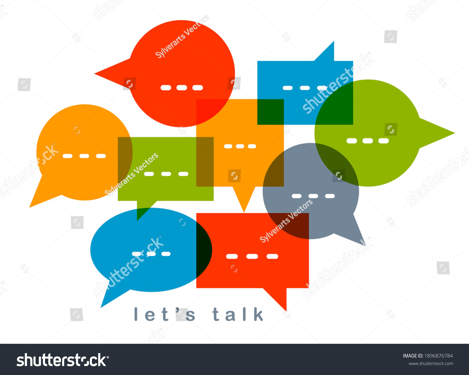 Different Speech Bubbles Composition Vector Flat Stock Vector (Royalty ...