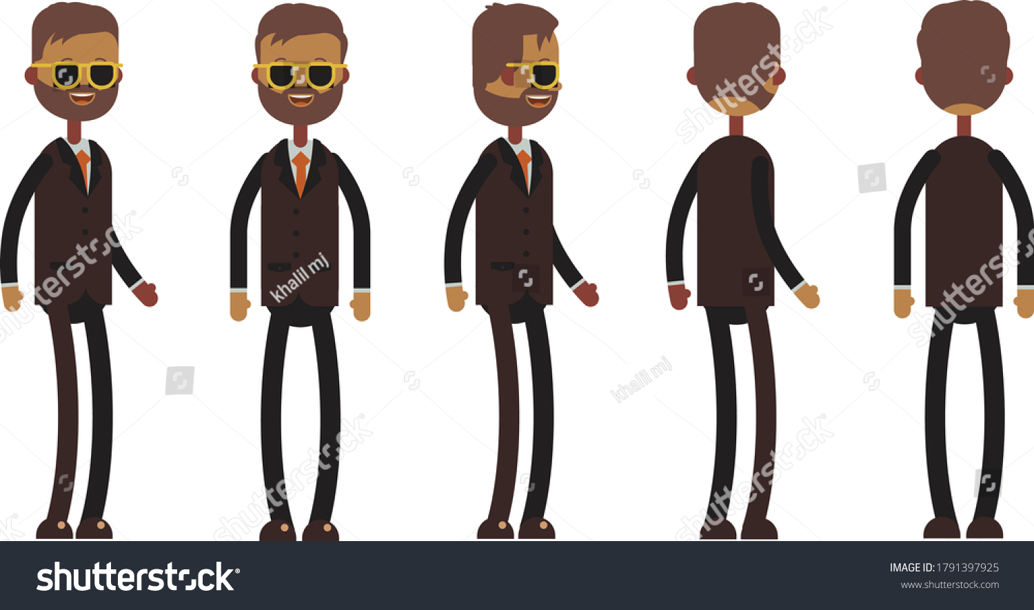 스탠딩 포즈 플랫 벡터 스톡 벡터(로열티 프리) 1791397925 | Shutterstock