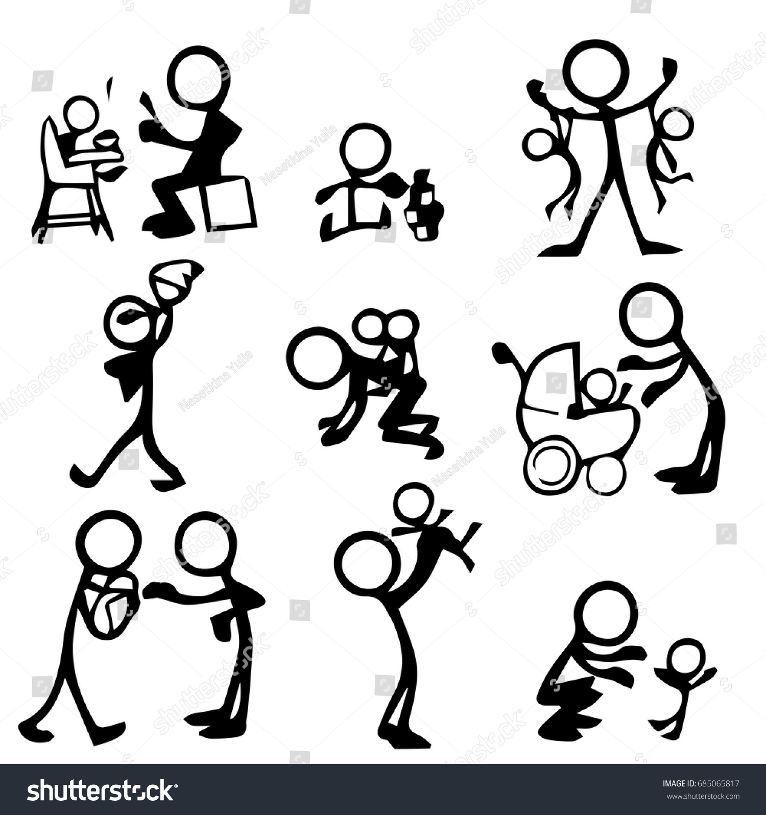 Different Stick Figure Different Pose Stock Vector (Royalty Free ...