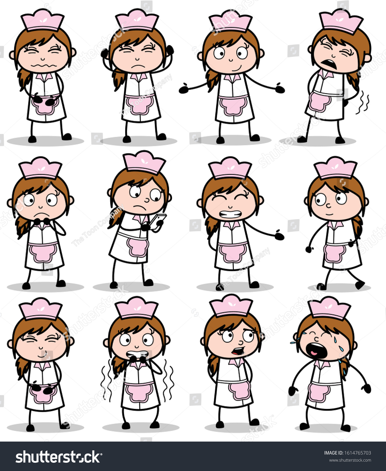 Different Types Comic Waitress Set Concepts Stock Vector (Royalty Free ...