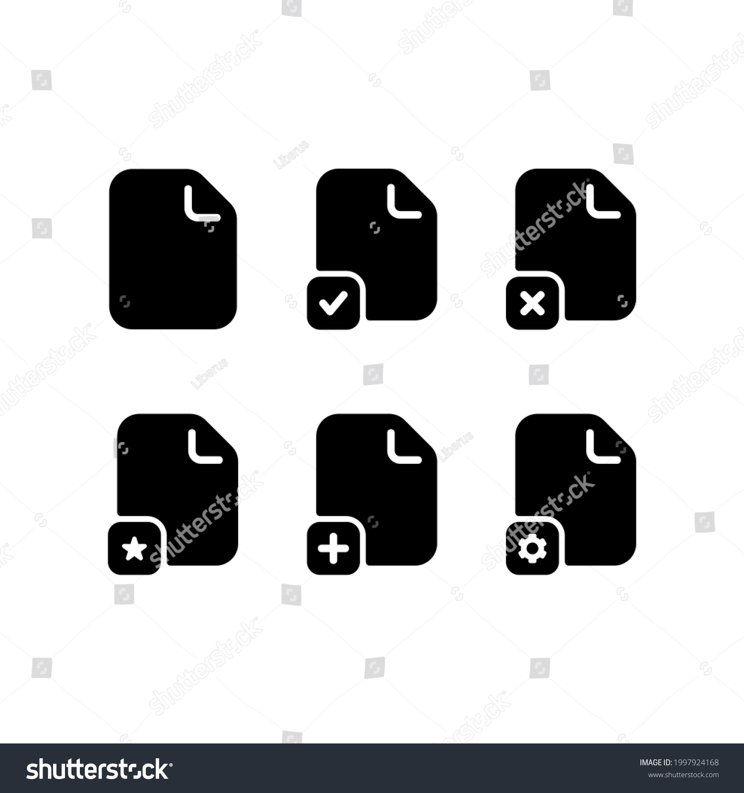 Different Types Documents Black Version Stock Vector (Royalty Free ...