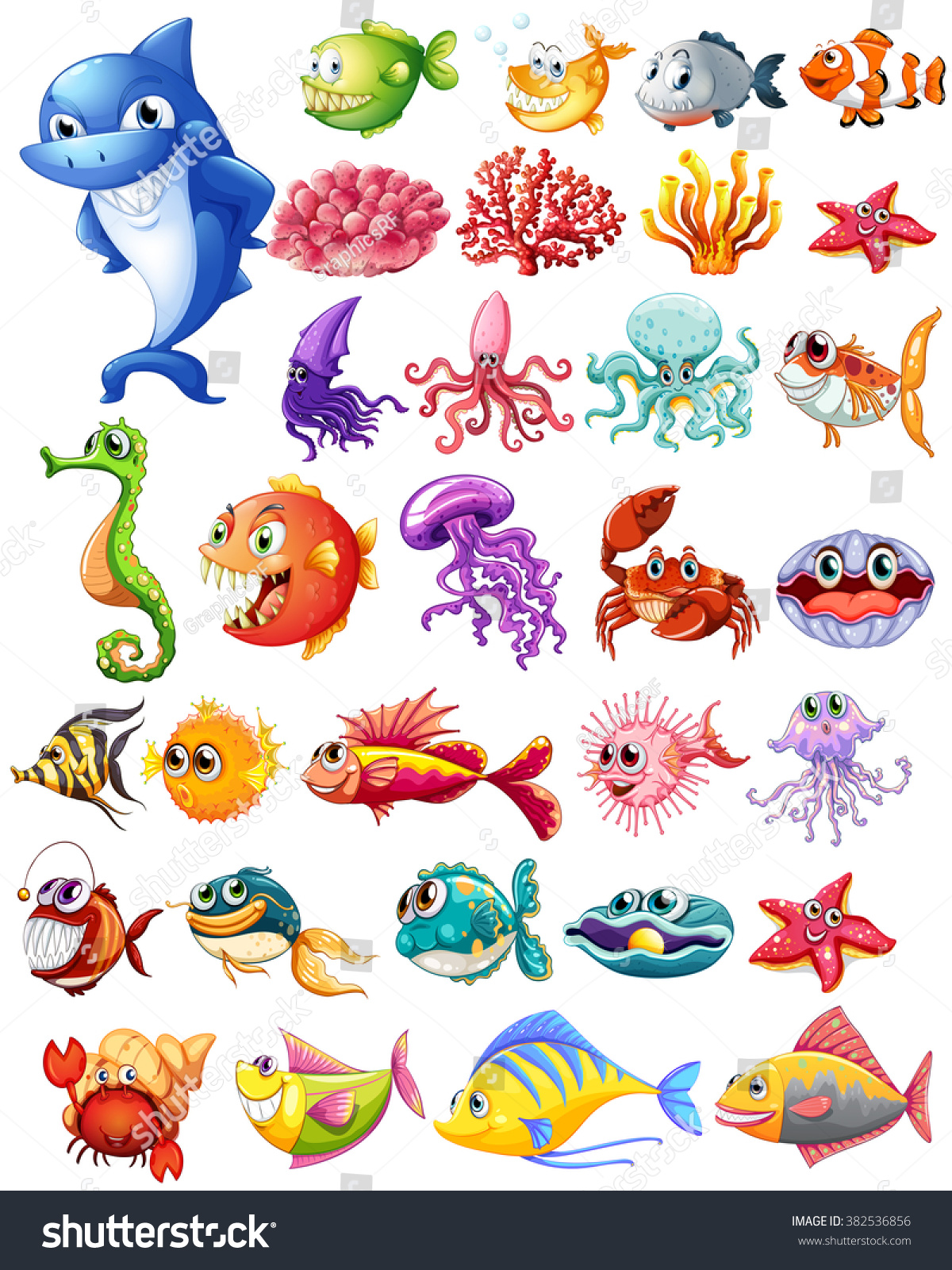 Different Types Sea Animals Illustration 库存矢量图(免版税)382536856 | Shutterstock Different Types Sea Animals Illustration 库存矢量图(免版税)382536856 | Shutterstock