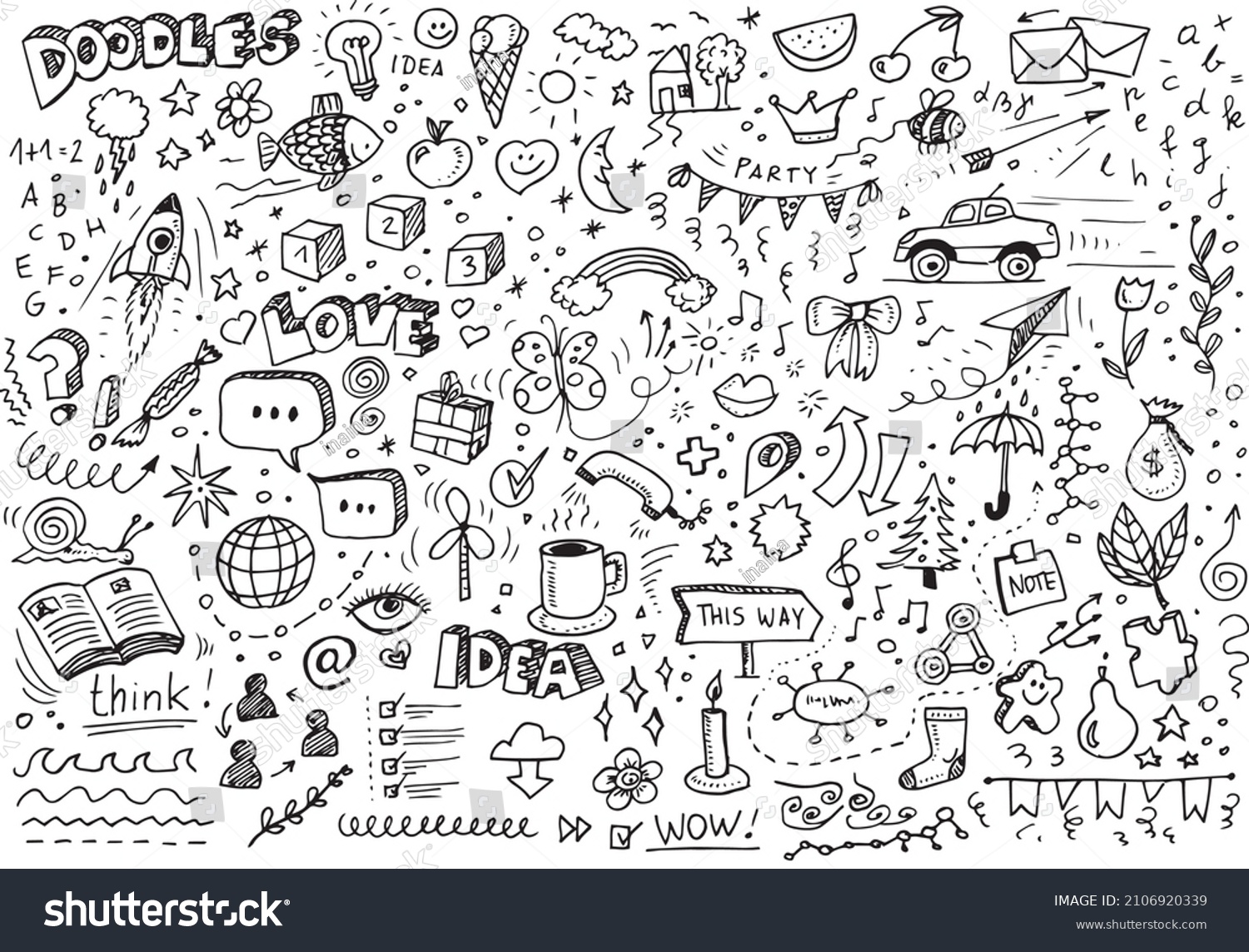 Different Vector Hand Drawn Doodles On Stock Vector (Royalty Free ...