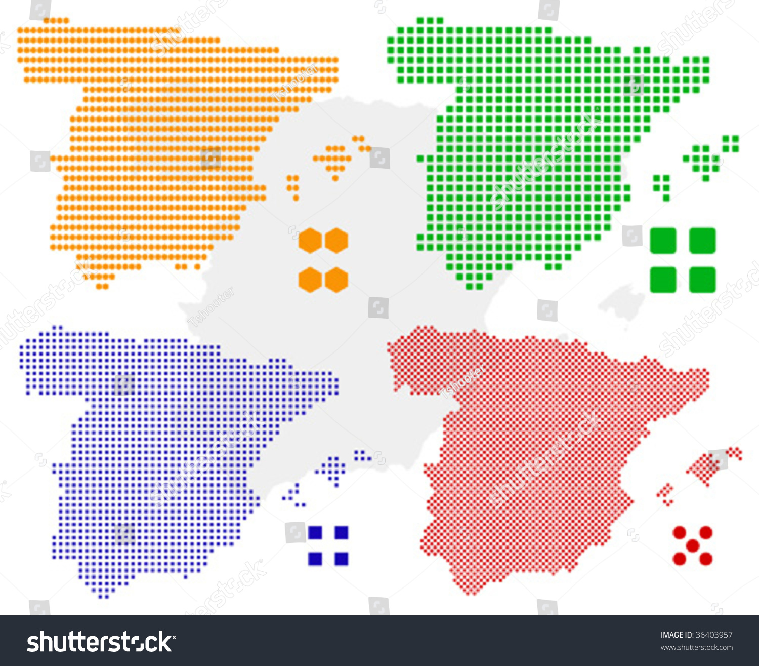 Different Vector Pixel Map Spain: เวกเตอร์สต็อก (ปลอดค่าลิขสิทธิ์ ...