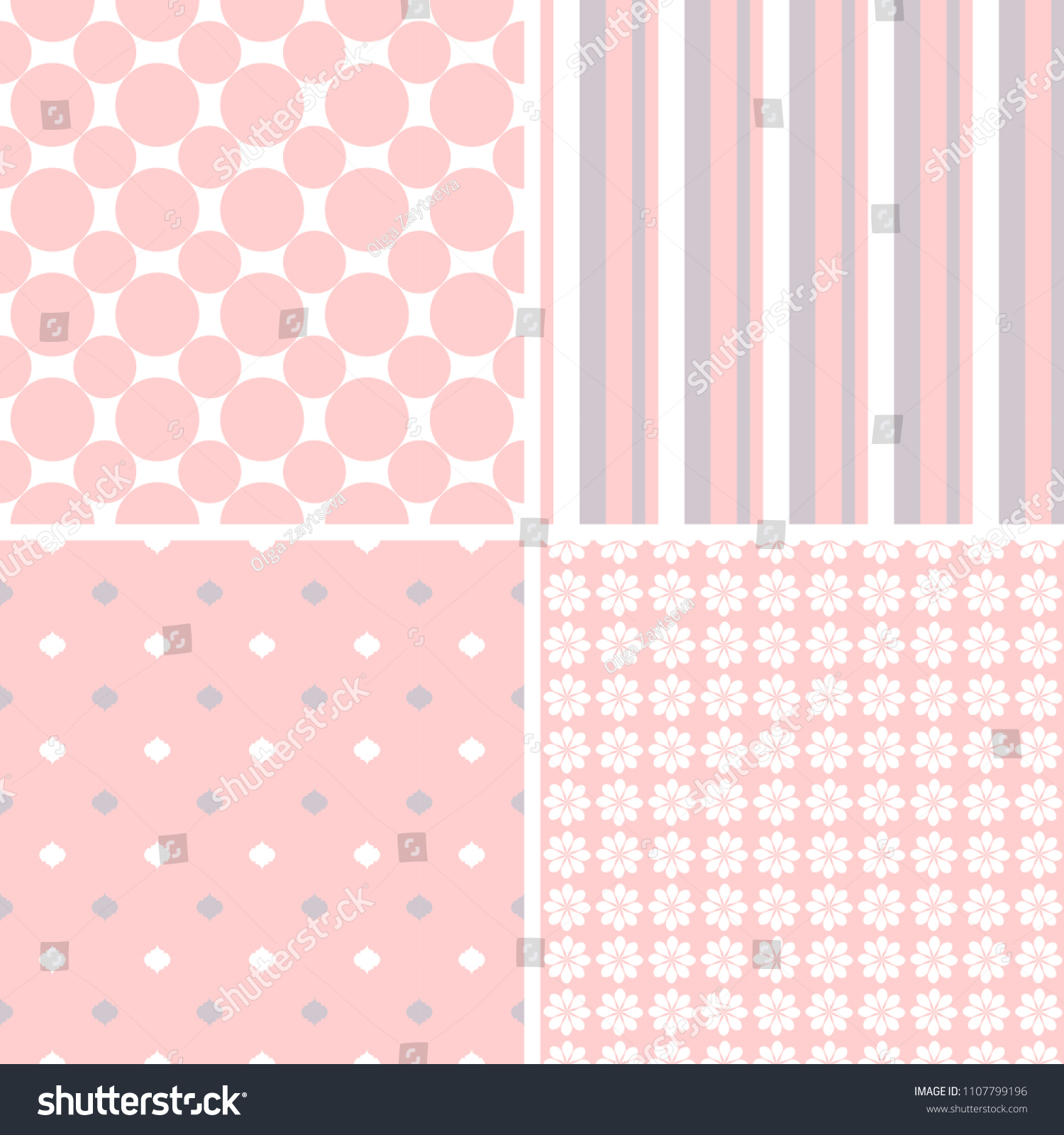 Different Vector Seamless Patterns Endless Texture Stock Vector ...
