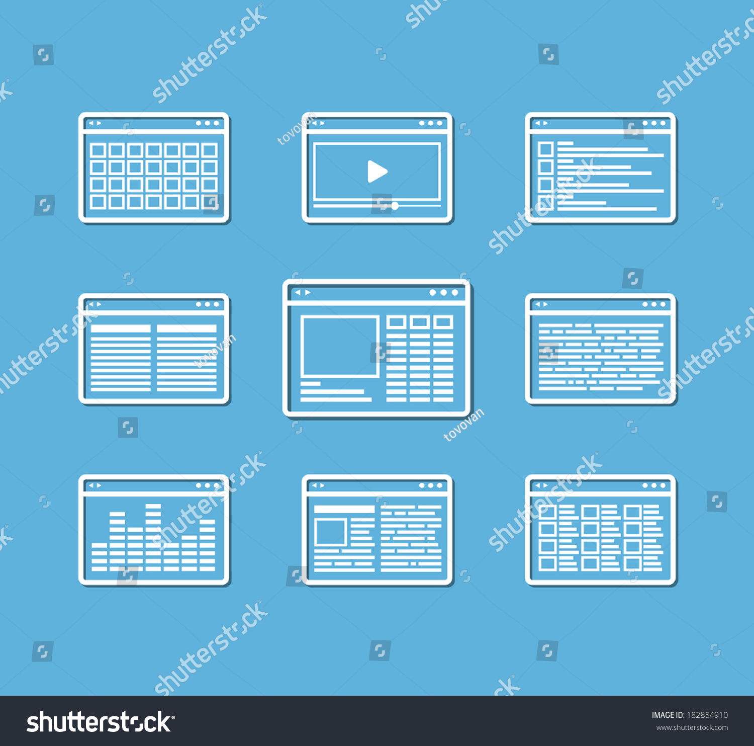 Different Web Browser Icons Set Page Stock Vector (Royalty Free ...