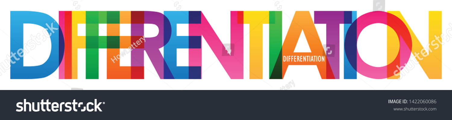 Differentiation Colorful Vector Typography Banner Stock Vector (Royalty ...