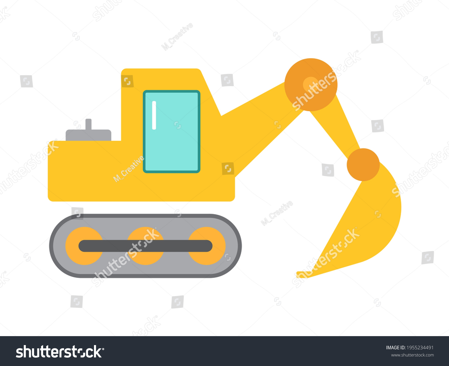 Digger Flat Clipart Vector Illustration Stock Vector (Royalty Free ...