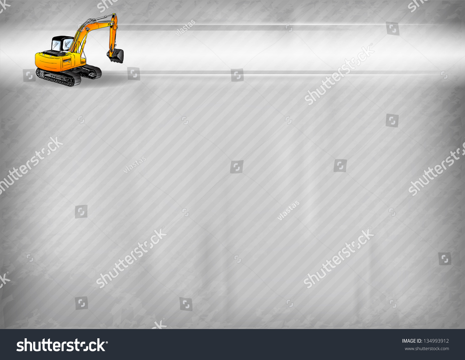 Digger On Grey Background Stock Vector (Royalty Free) 134993912 ...