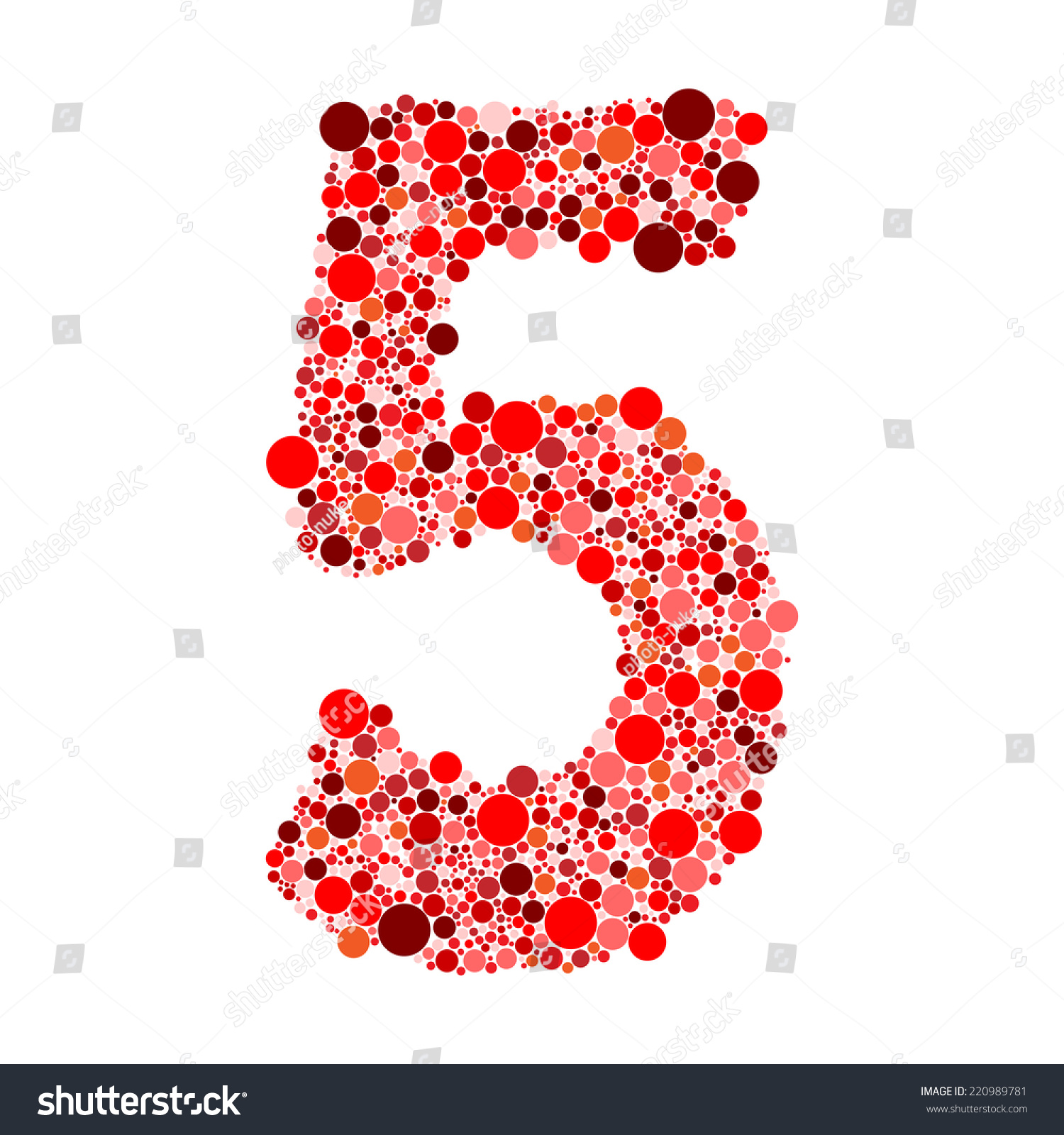 Digit Number Five On White Background: vector de stock (libre de ...