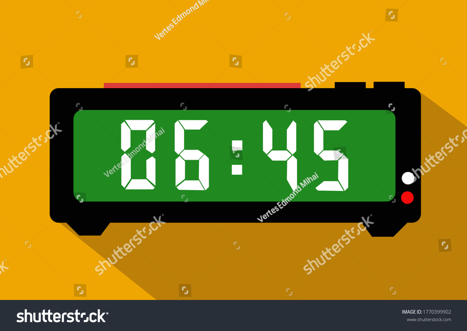 Digital Alarm Clock Vector Illustration Stock Vector (Royalty Free ...