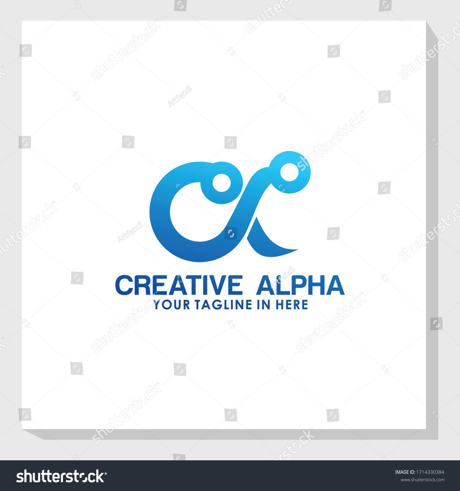 Digital Alpha Logo Design Template Vector: เวกเตอร์สต็อก (ปลอดค่า ...
