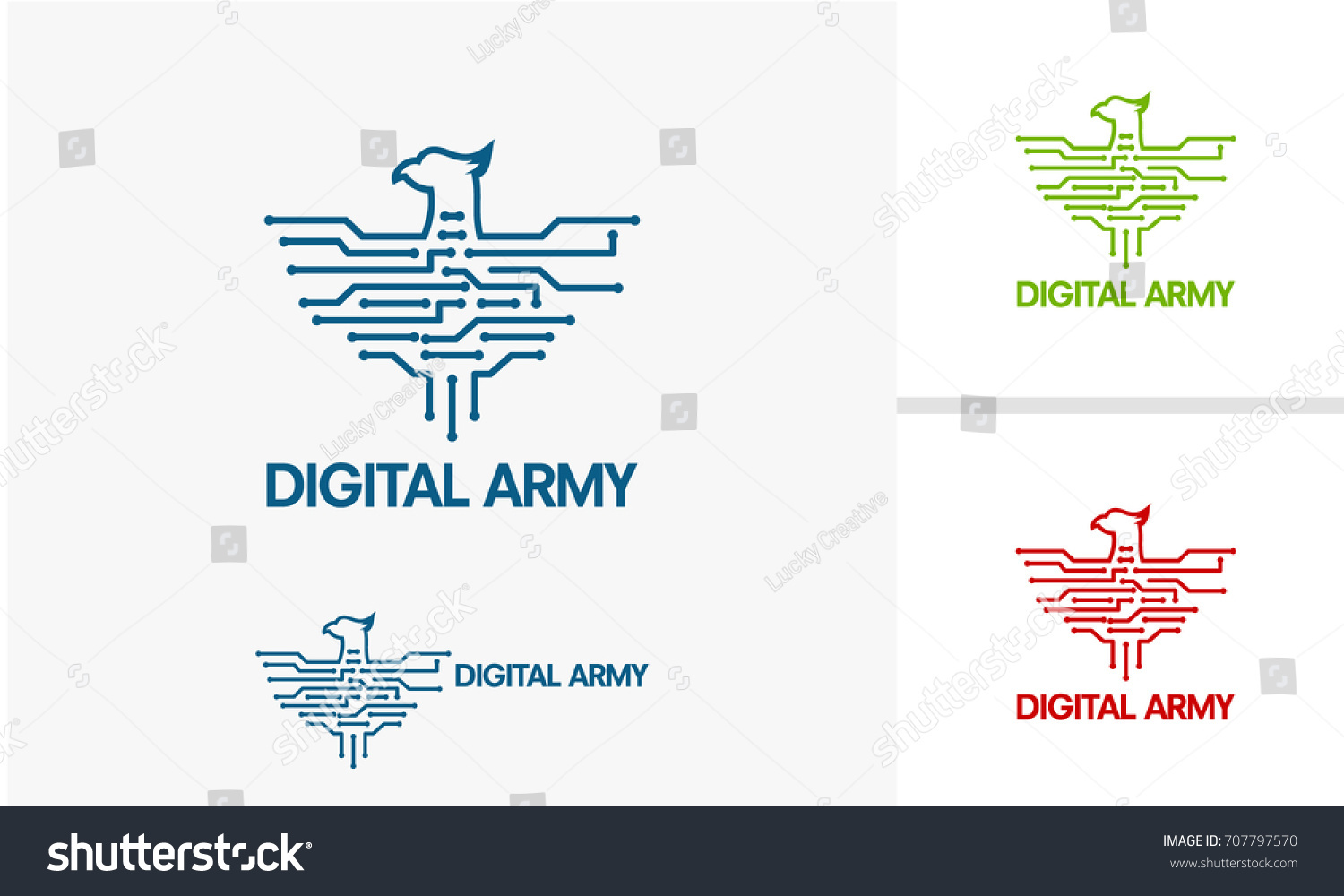 Digital Army Logo Template Digital Bird 库存矢量图（免版税）707797570 | Shutterstock