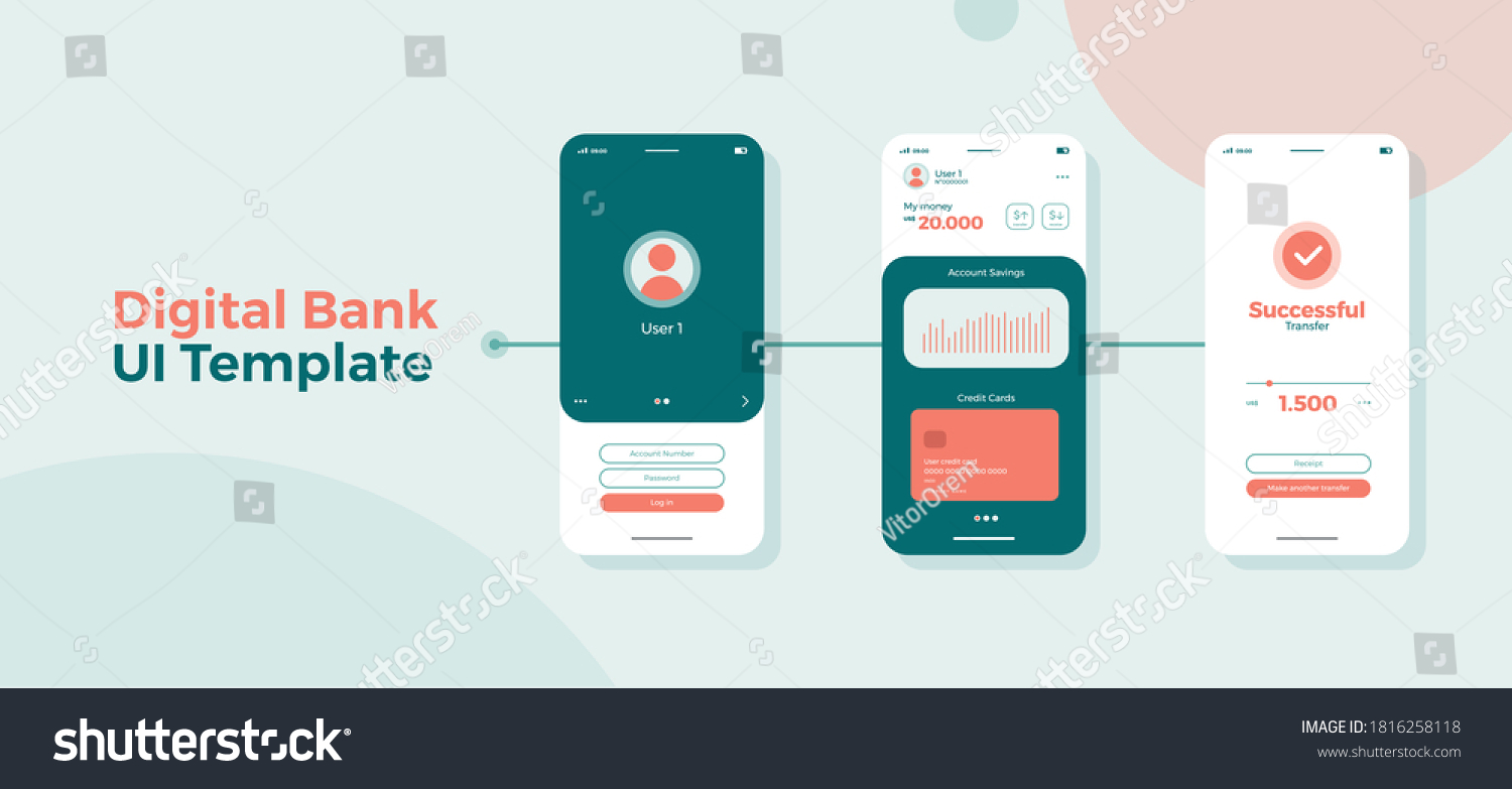 Digital Bank Ui Template Design Stock Vector (Royalty Free) 1816258118