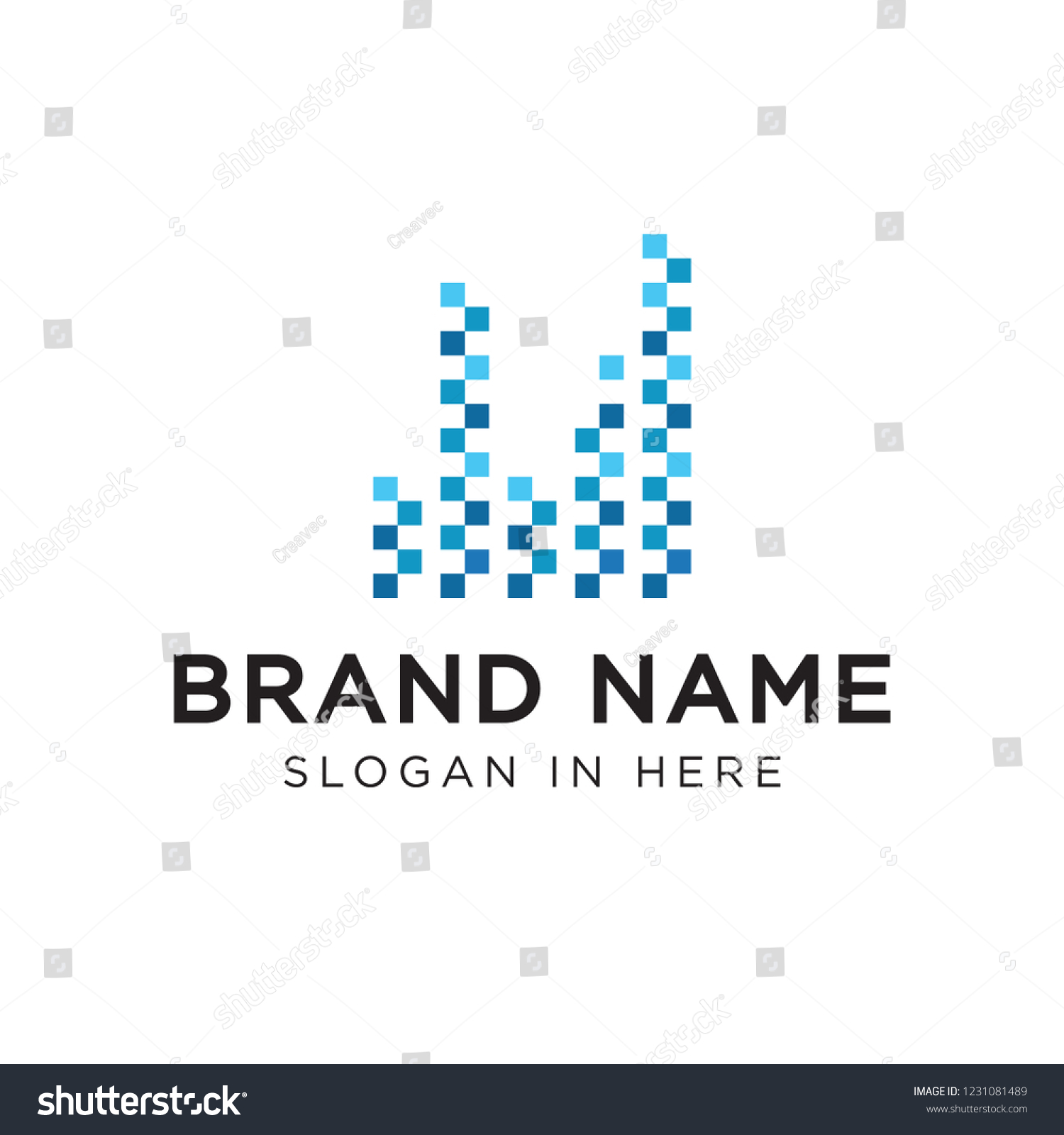 Digital Bar Chart Logo Design Icon: vector de stock (libre de regalías ...