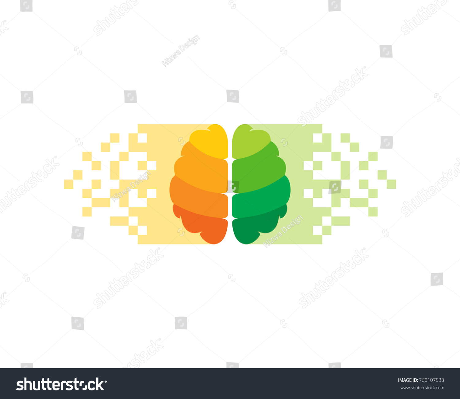 Digital Brain Icon Logo Design Element Stock Vector (Royalty Free ...