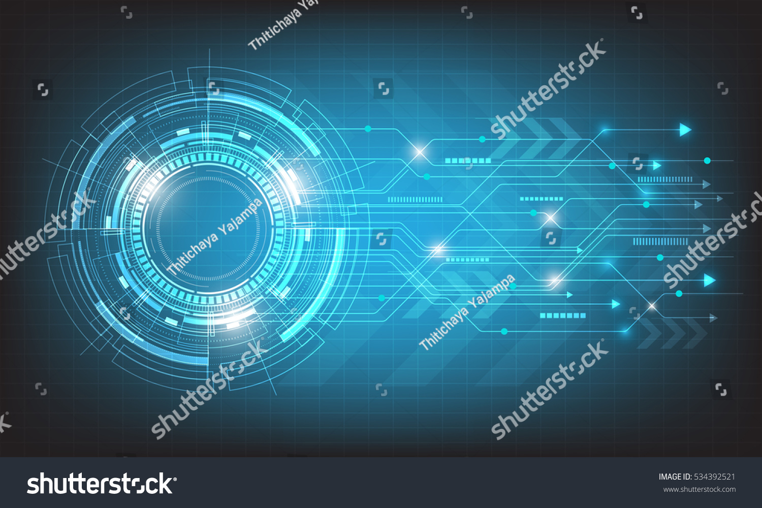 Digital Business Vector Tech Circle Technology Stock Vector (Royalty ...