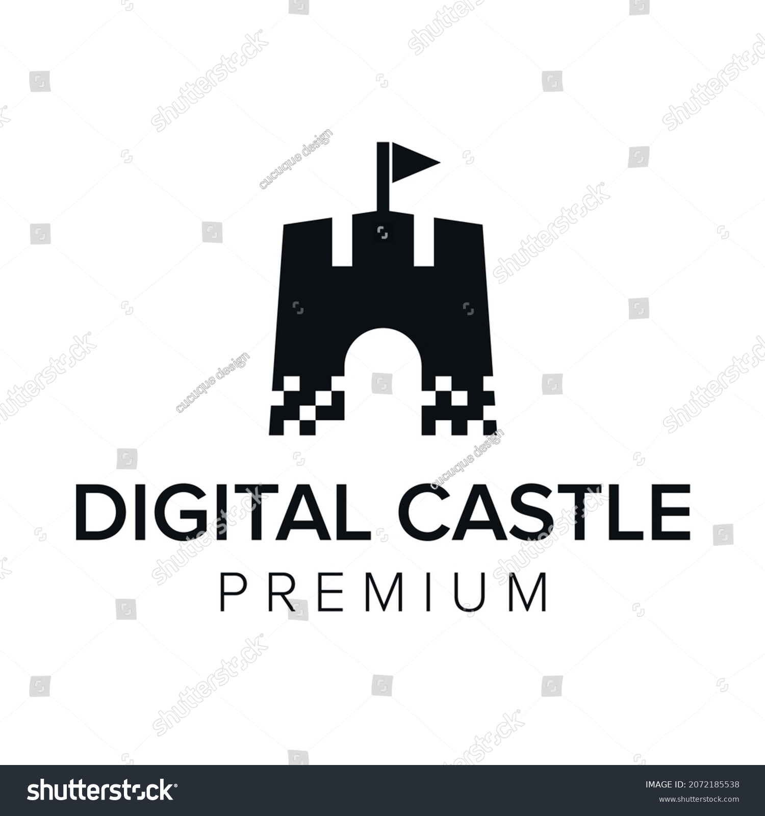 Digital Castle Logo Icon Vector Template Stock Vector (Royalty Free ...