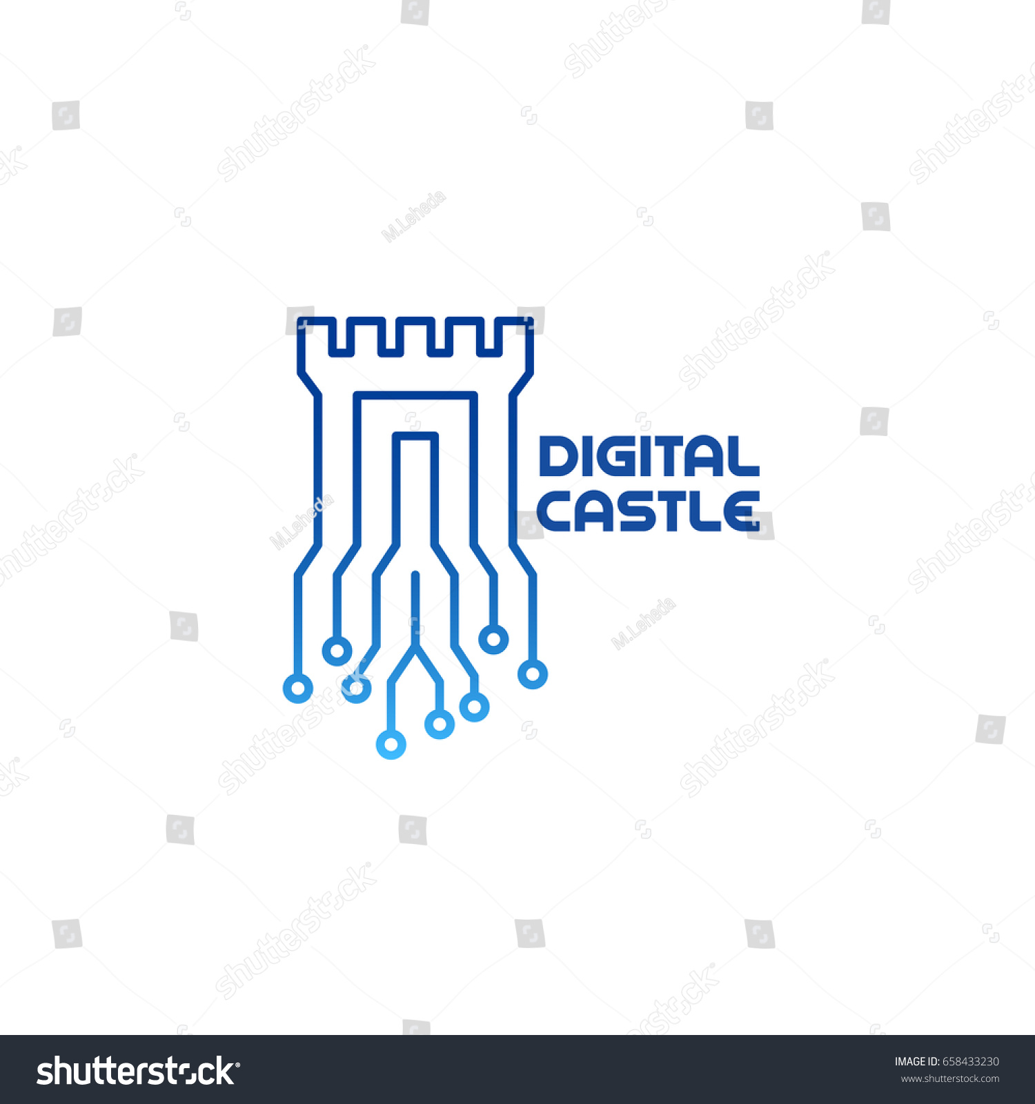 Digital Castle Logo Template Design Vector Stock Vector (Royalty Free ...