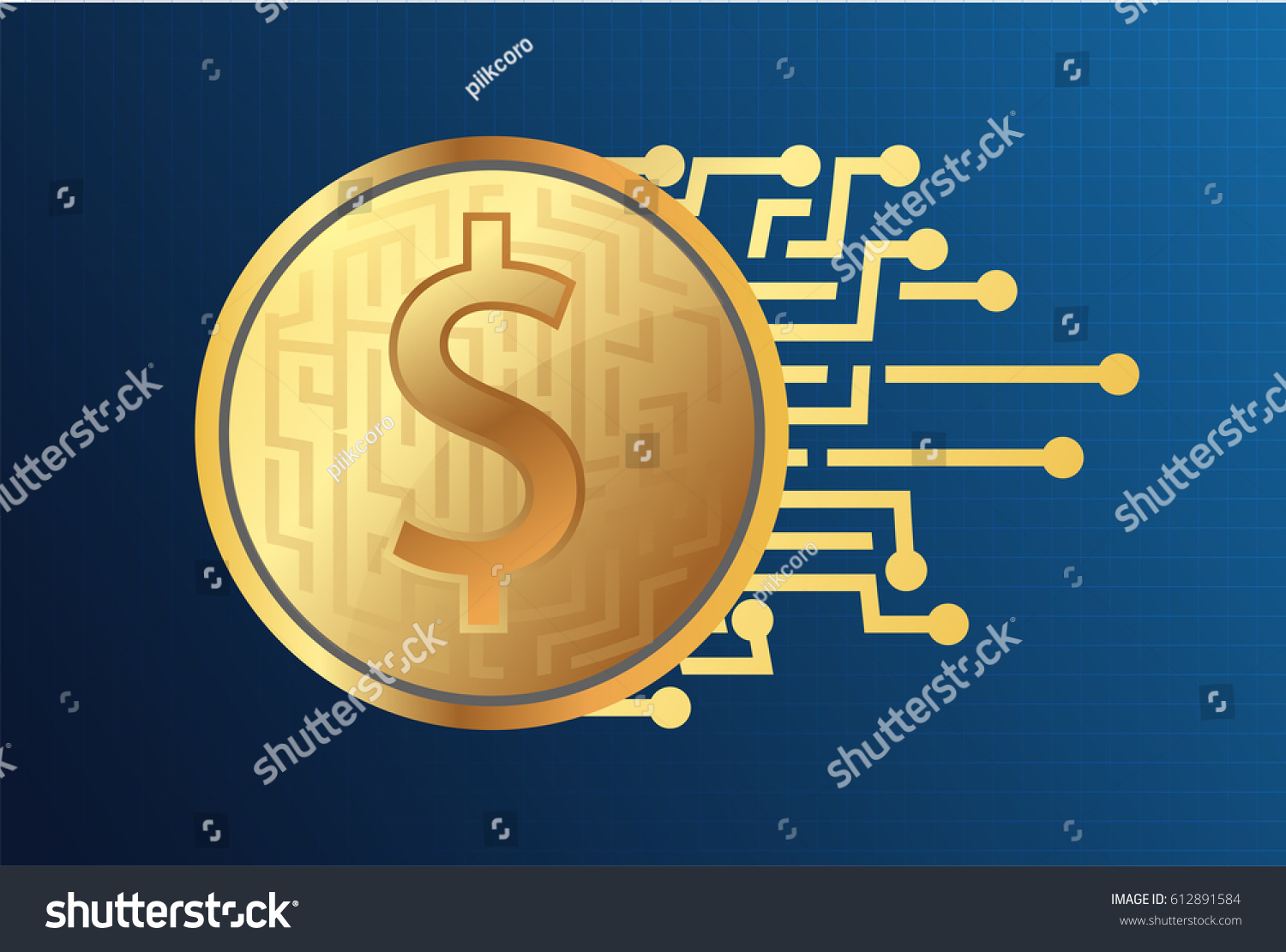 Digital Chip Coin Logo Design Vector: เวกเตอร์สต็อก (ปลอดค่าลิขสิทธิ์ ...