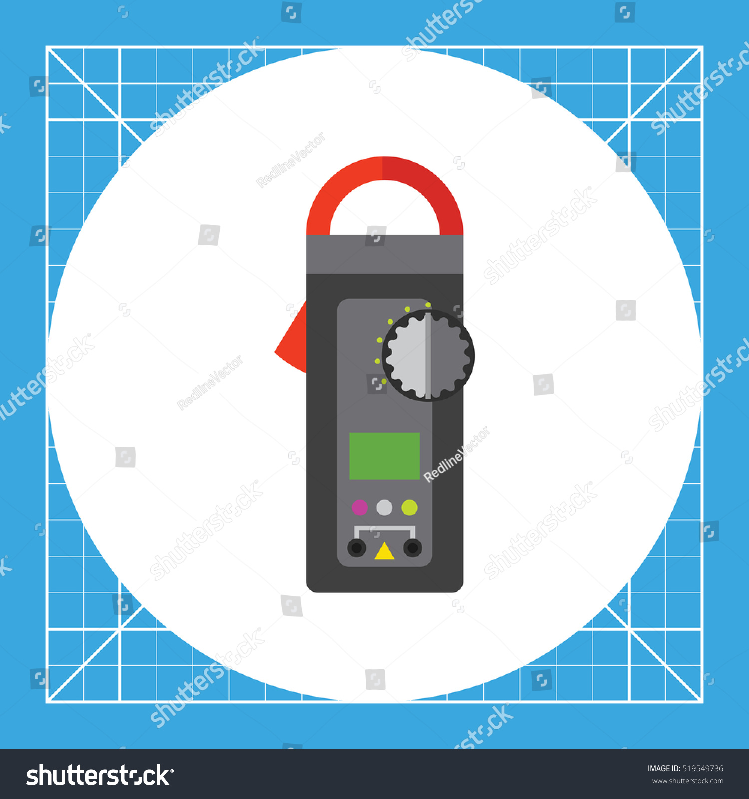 Digital Clamp Meter Icon Stock Vector (Royalty Free) 519549736
