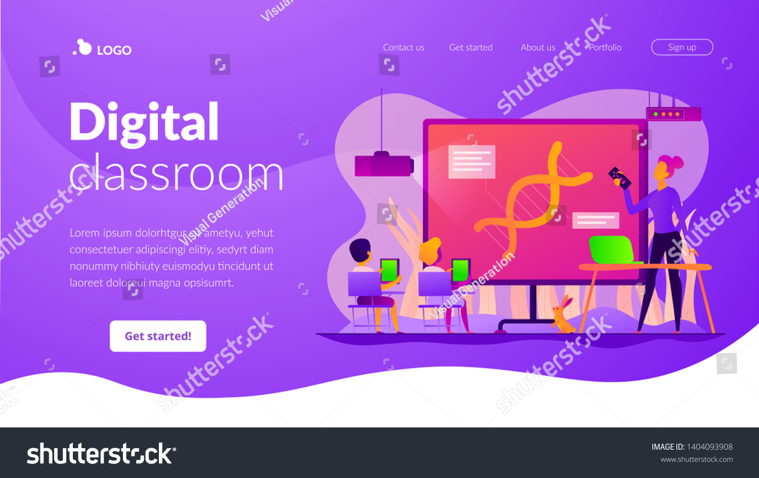 Digital Classroom Flipped Class Virtual Learning Stock Vector (Royalty ...