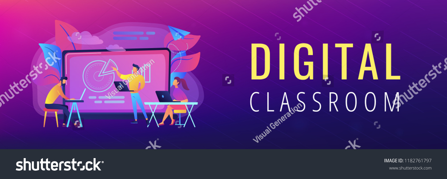 Digital Classroom Header Banner Stock Vector (Royalty Free) 1182761797