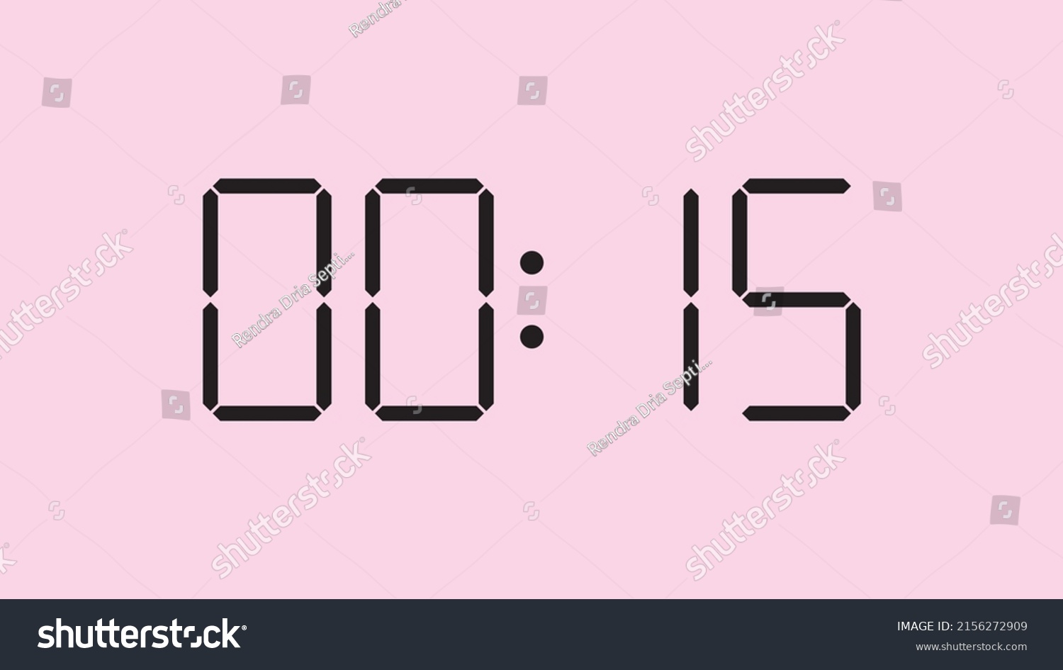 Digital Clock Close Displaying 0015 Oclock Stock Vector (Royalty Free ...