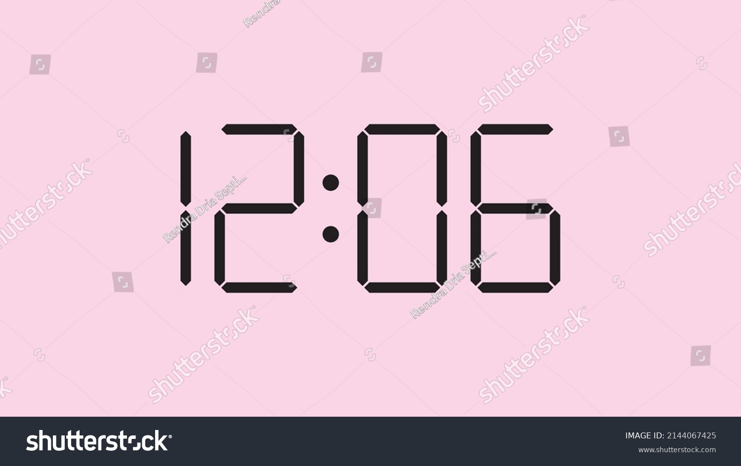 Digital Clock Close Displaying 1206 Oclock Stock Vector (Royalty Free ...