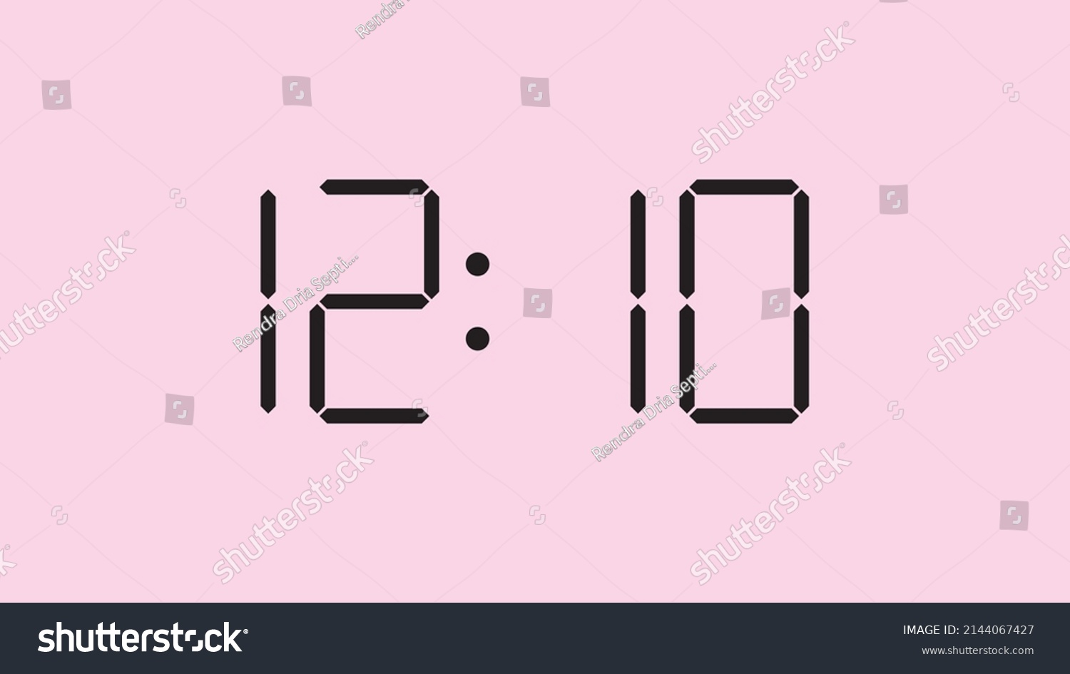 Digital Clock Close Displaying 1210 Oclock Stock Vector (Royalty Free ...