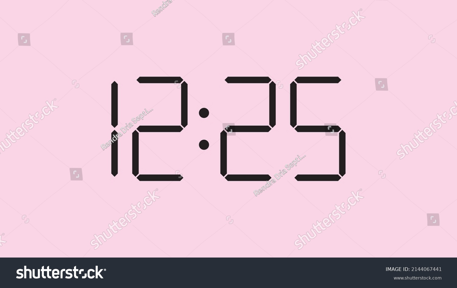 Digital Clock Close Displaying 1225 Oclock Stock Vector (Royalty Free ...