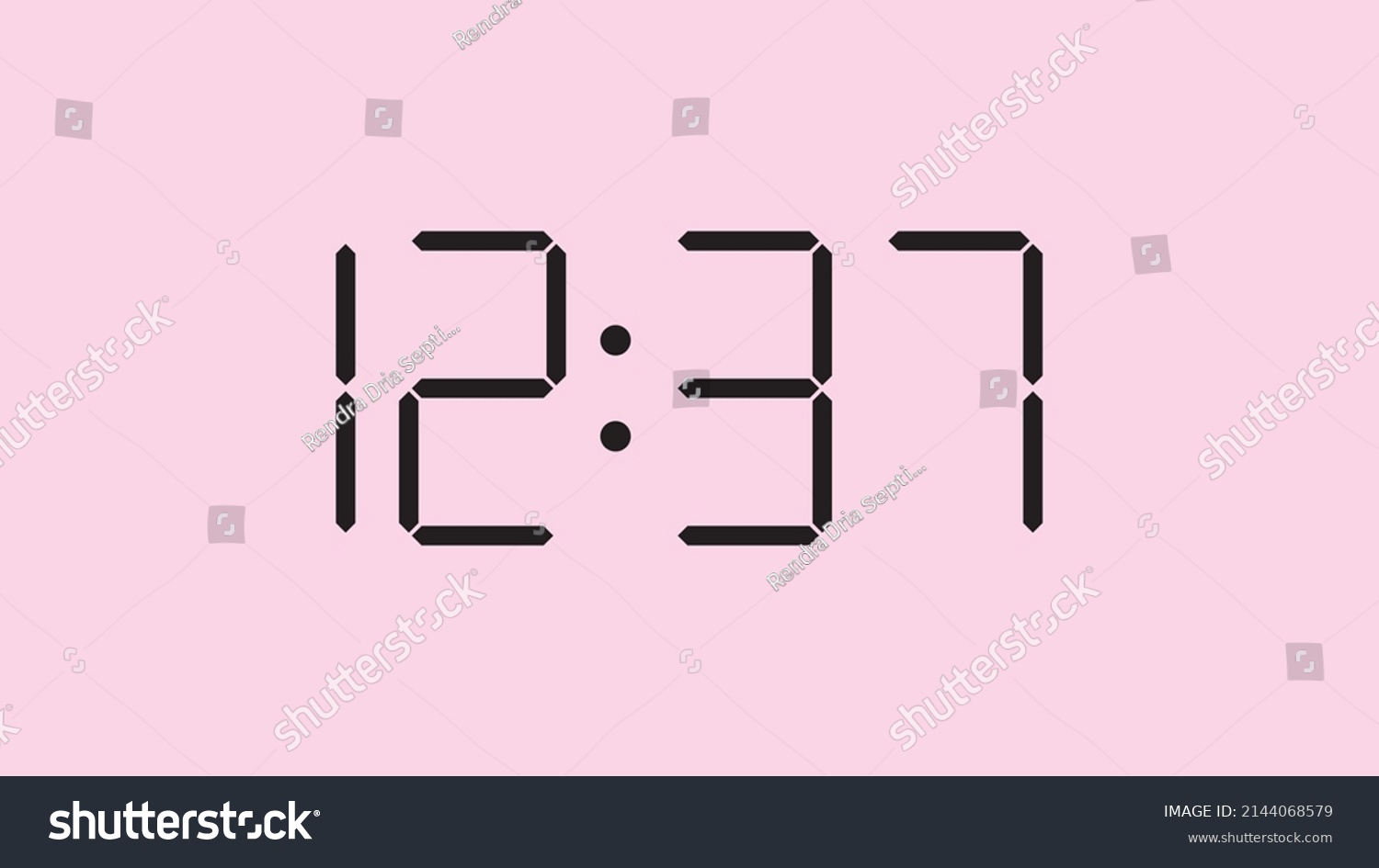 Digital Clock Close Displaying 1237 Oclock Stock Vector (Royalty Free ...