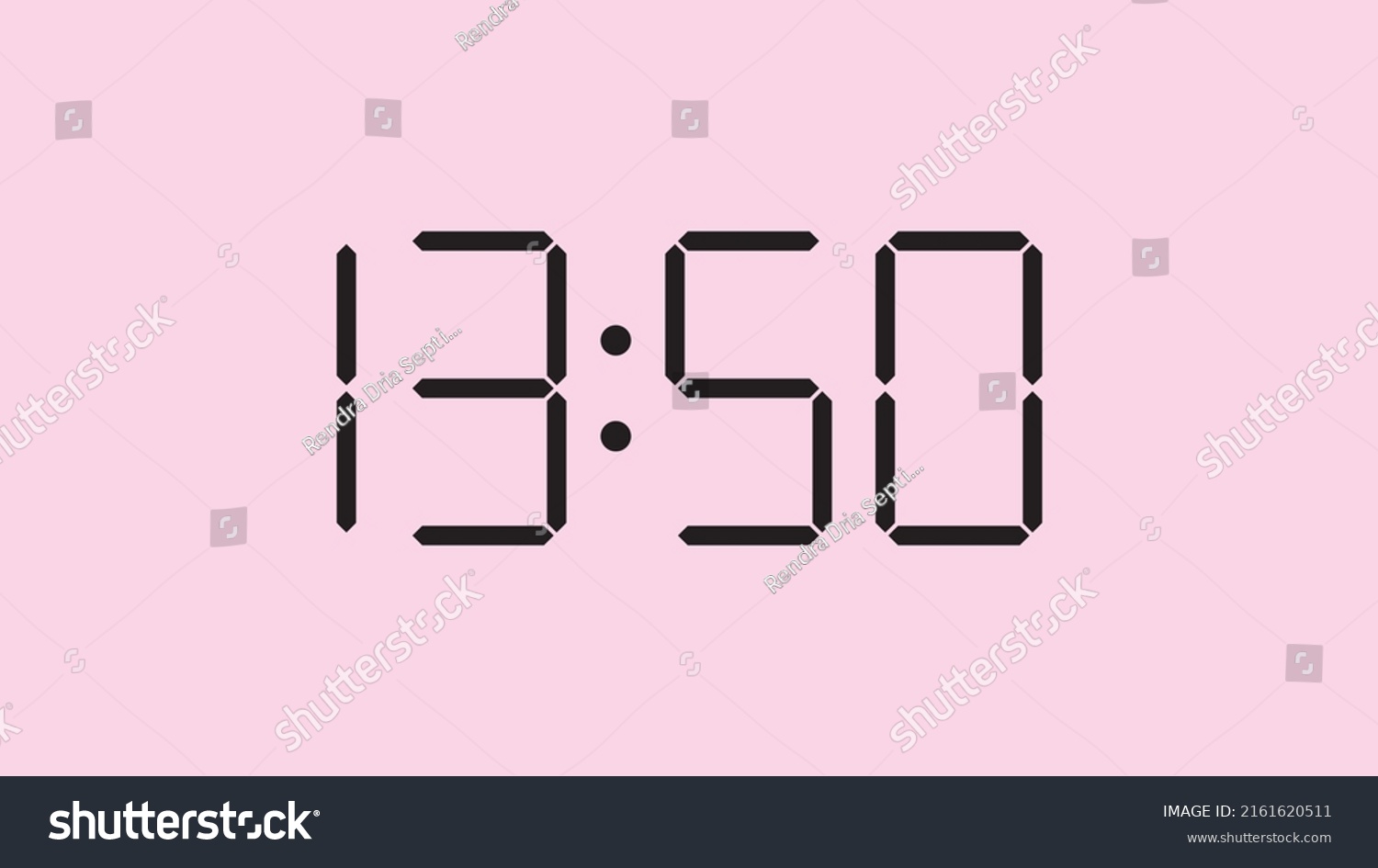 Digital Clock Close Displaying 1350 Oclock Stock Vector (Royalty Free ...