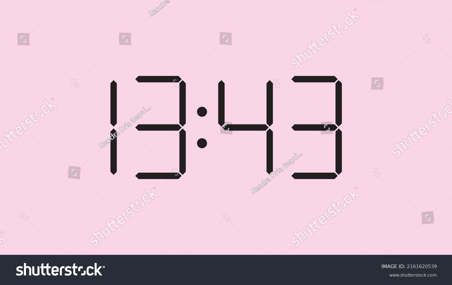 Digital Clock Close Displaying 1343 Oclock Stock Vector (Royalty Free ...