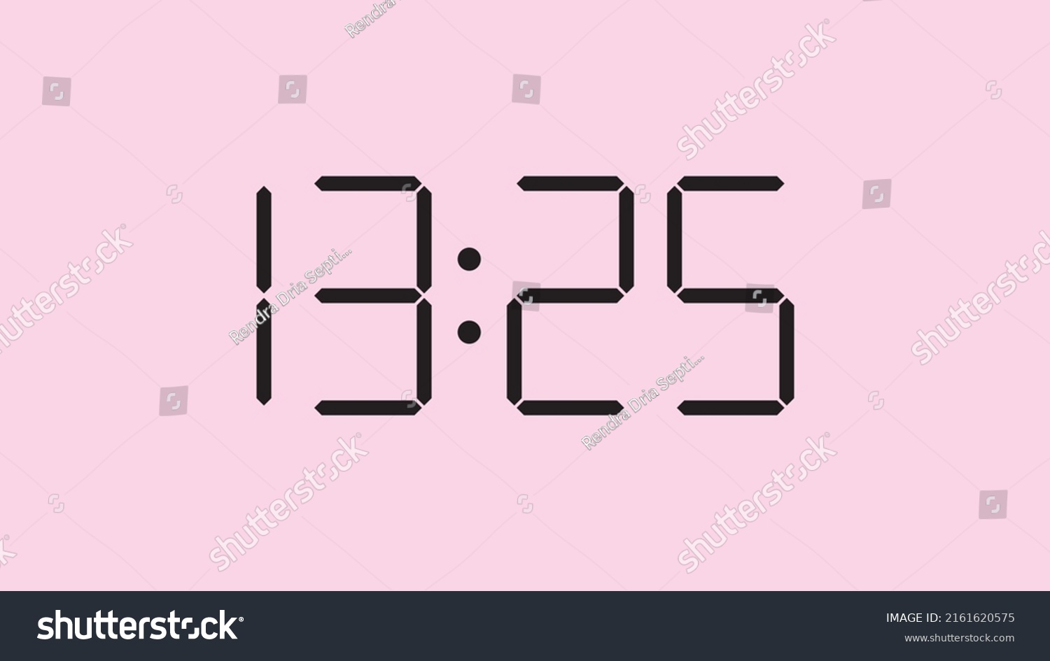 Digital Clock Close Displaying 1325 Oclock Stock Vector (Royalty Free ...