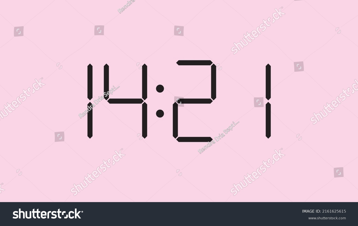 Digital Clock Close Displaying 1421 Oclock Stock Vector (Royalty Free ...
