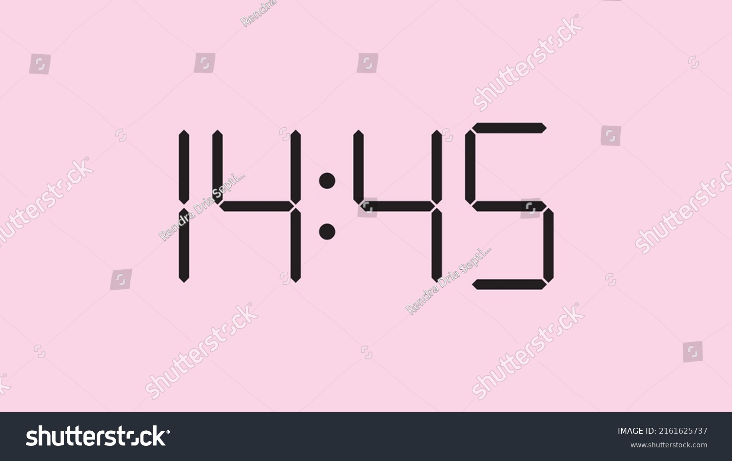 Digital Clock Close Displaying 1445 Oclock Stock Vector (Royalty Free ...