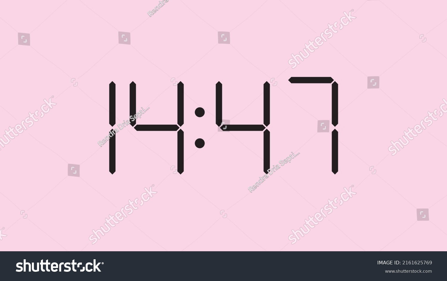 Digital Clock Close Displaying 1447 Oclock Stock Vector (Royalty Free ...