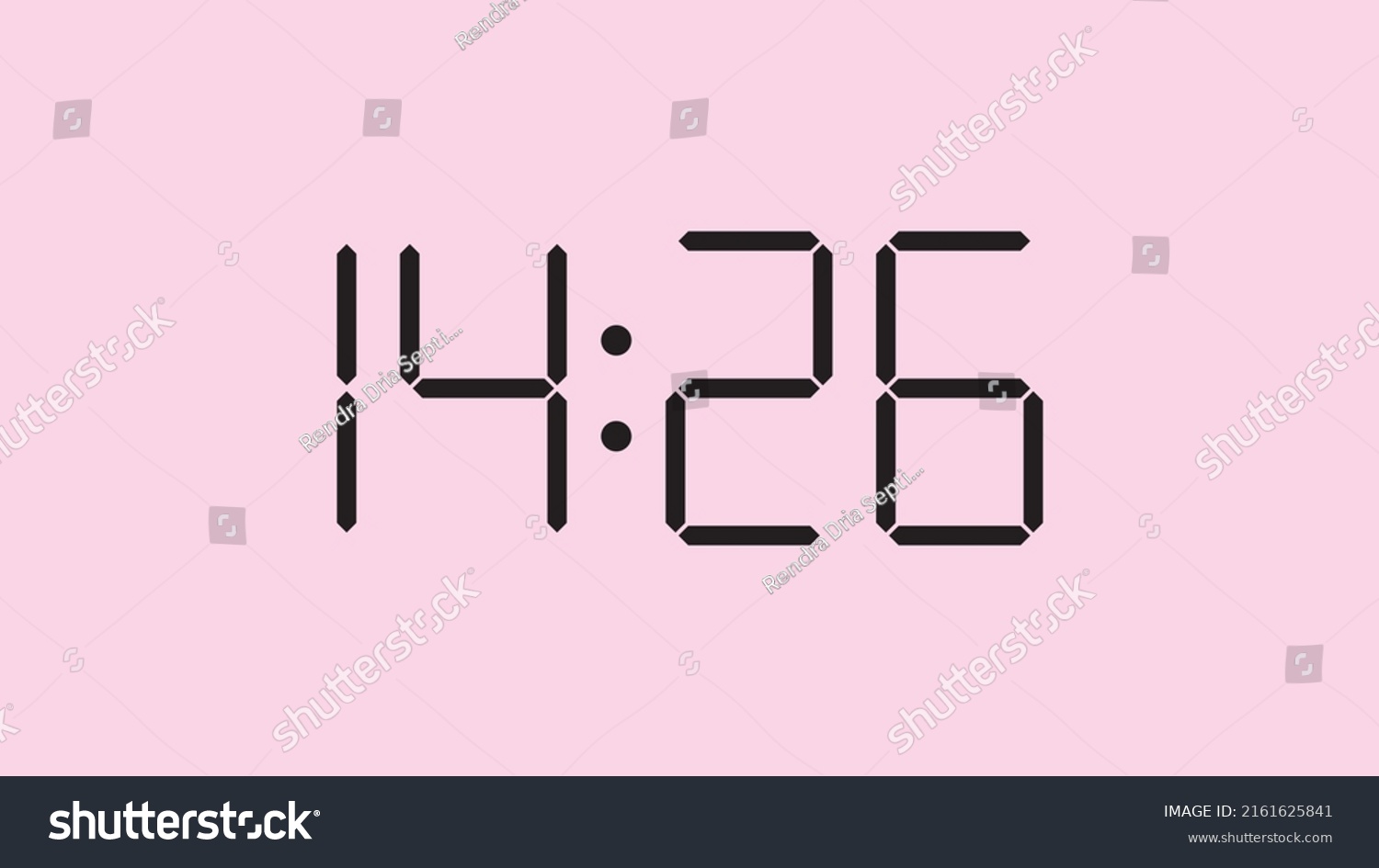 Digital Clock Close Displaying 1426 Oclock Stock Vector (Royalty Free ...